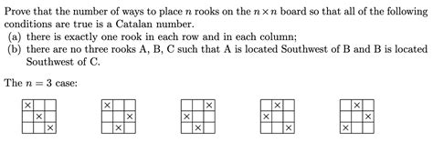 Solved Prove That The Number Of Ways To Place N Rooks On The