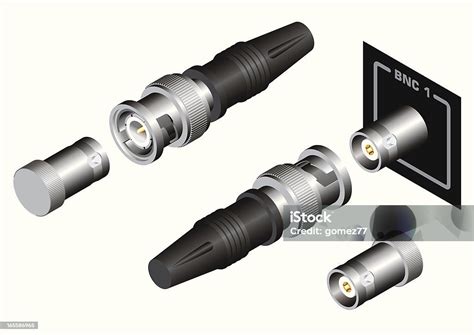Bnc Connector Stock Illustration Download Image Now Computer Cable Isometric Projection