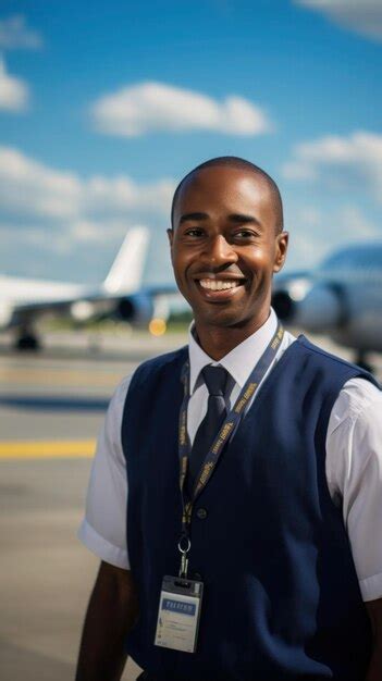 Premium AI Image Pilot Standing With An Aircraft And Airport Hangar In The Background