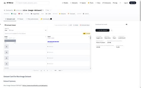 nateraw rice image dataset 图像识别数据集 农业数据集