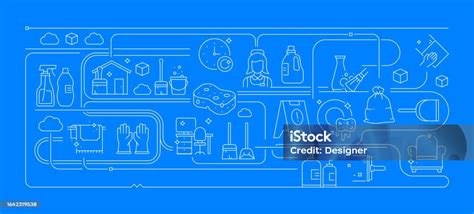 청소 웹 페이지 헤드 라인 브로셔 연례 보고서 및 책 표지를위한 관련 배너 디자인 서비스에 대한 스톡 벡터 아트 및 기타 이미지 서비스 집 가사 집안일 Istock