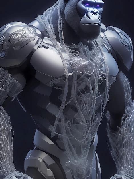 premium ai image hybrid cyborg gorilla