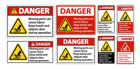 위험 이동 부품은 흰색 배경에 부상 기호를 일으킬 수 있습니다 0명에 대한 스톡 벡터 아트 및 기타 이미지 0명 개념 개발 Istock