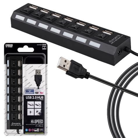 Usb концентратор Usb 2 0 на 7 портов Hub разветвитель с кнопками отключения каждого порта Usb