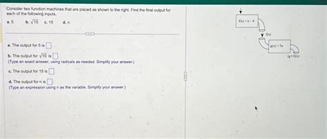 solved consider two function machines that are placed as