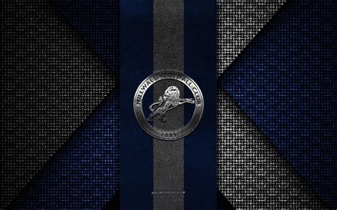 다운로드 밀월 Fc Efl 챔피언십 파란색 흰색 니트 질감 밀월 Fc 로고 잉글랜드 축구 클럽 밀월 Fc 엠블럼 축구 버몬지 영국 바탕 화면 무료 데스크톱 용