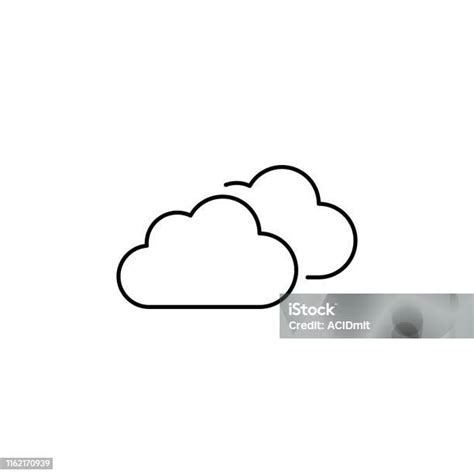 흰색 배경에 두 개의 구름 얇은 선 아이콘 간단한 평면 벡터 흐린 날씨 기호입니다 Eps 10 0명에 대한 스톡 벡터 아트 및 기타 이미지 Istock