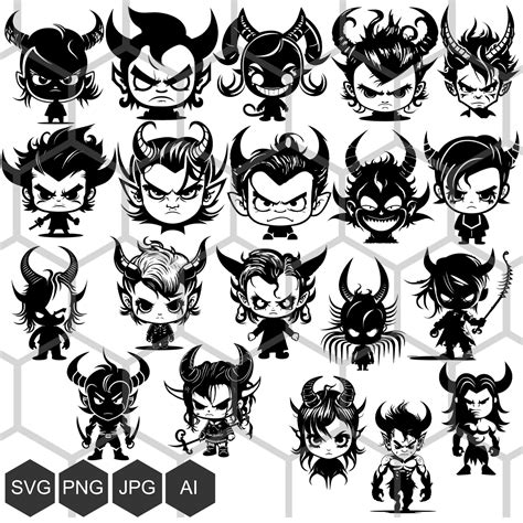 Demon Bundle Cute Demon Svg Devil Svg Demon Face Svg Hell Etsy Australia