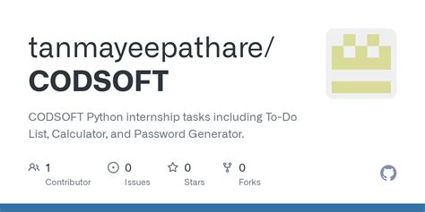 Github Tanmayeepatharecodsoft Codsoft Python Internship Tasks