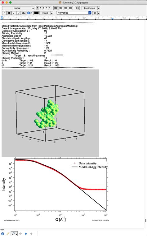 Mass Fractal Aggregate Model — Irena And Nika Manuals 152 Documentation