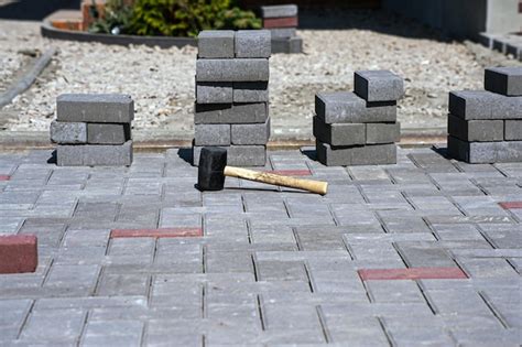Premium Photo Paving Slabs Of Different Colors And Shapestexture Of Different Colored