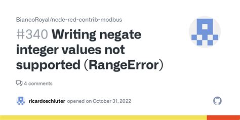 Writing Negate Integer Values Not Supported RangeError Issue BiancoRoyal Node Red
