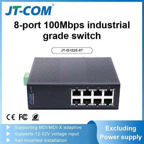 JT COM Industrial Port Mbps Switch Rail Mounted Port Ethernet Ruggedized Switch