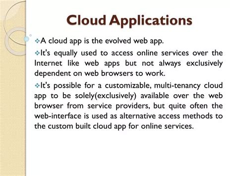 PPT Cloud Applications PowerPoint Presentation Free Download ID
