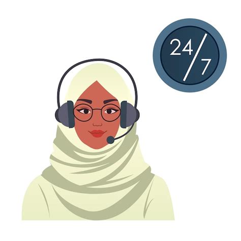 Premium Vector Hotline Call Center Operator Portrait Of Saudi Woman