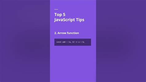 Top 5 Javascript Tips Youtube