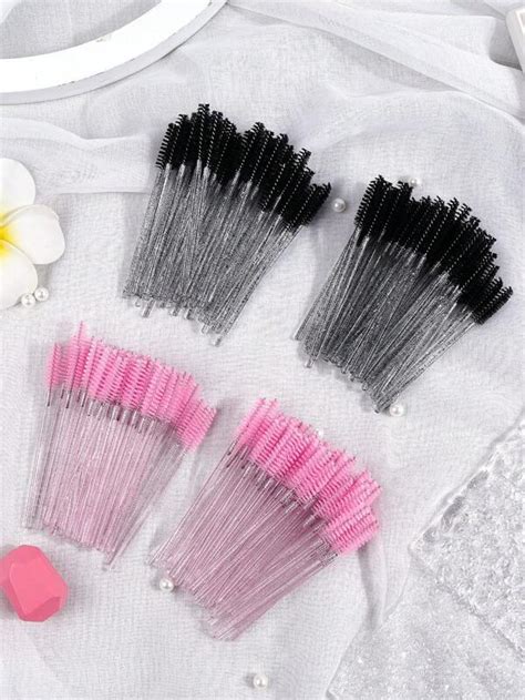 200 قطعة استخدام مرة واحدة صغير مشط رمش فرشاة مكياج عدة تمديد الرموش