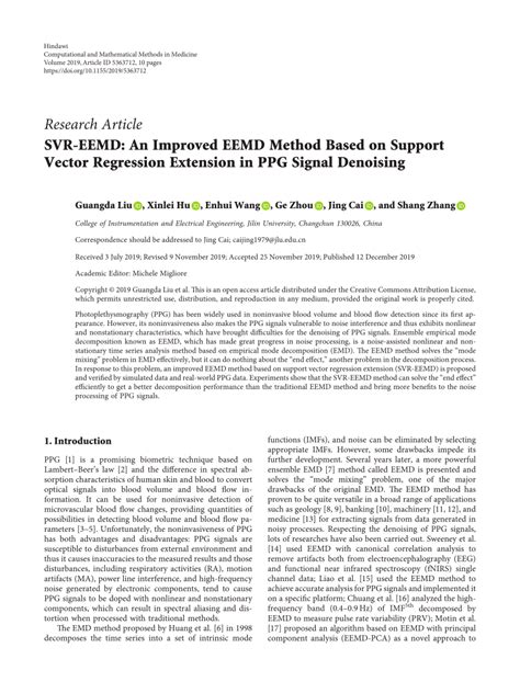 Pdf Svr Eemd An Improved Eemd Method Based On Support Vector