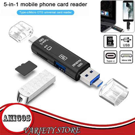 5 In 1 Multifunction Usb 2 0 Type C Usb Micro Usb Tf Memory Card Reader OTG Card Reader Adapter