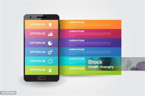 비즈니스 교육 웹 디자인 배너 브로셔 전단지 다이어그램 워크플로 타임 라인에 대 한 스마트폰 Infographic 템플릿 0명에 대한 스톡 벡터 아트 및 기타 이미지