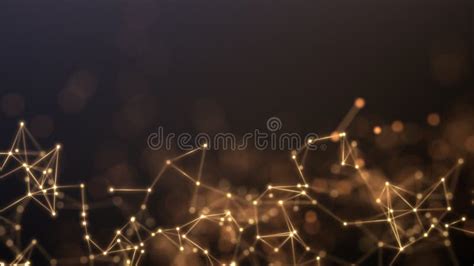 Abstract Plexus Background With Glowing Yellow And Orange Connecting Lines And Nodes Full Hd