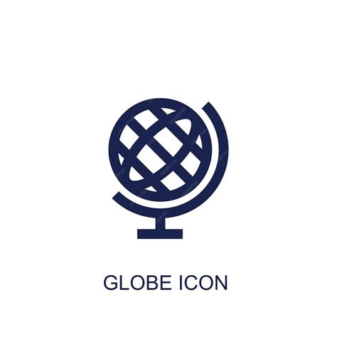 지구본 아이콘 흰색 배경 프리미엄 벡터