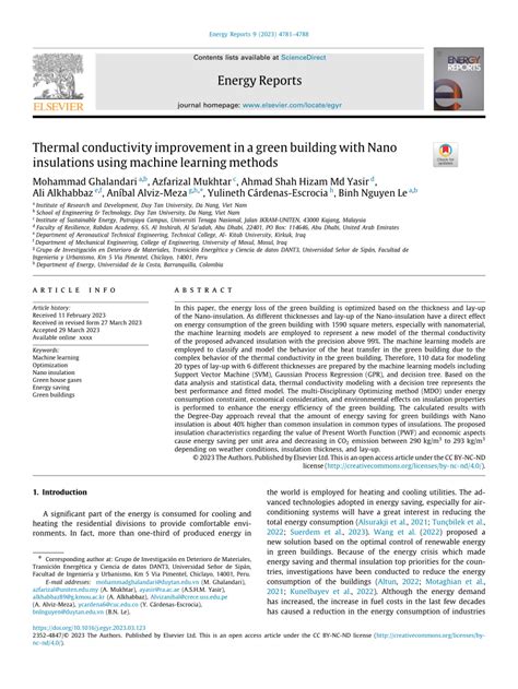 Pdf Thermal Conductivity Improvement In A Green Building With Nano