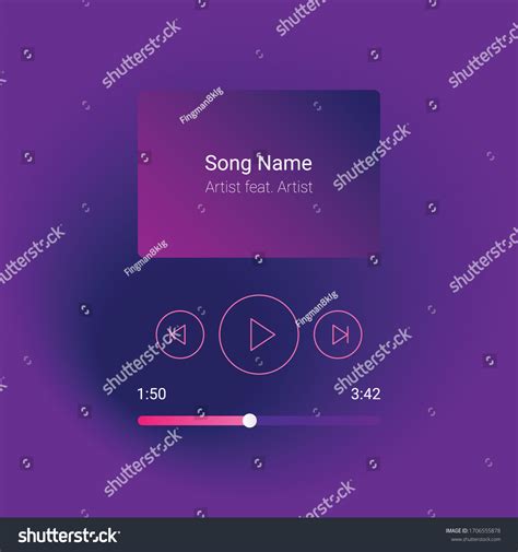 Mobile App Interface Music Player Vector Stock Vector Royalty Free 1706555878 Shutterstock