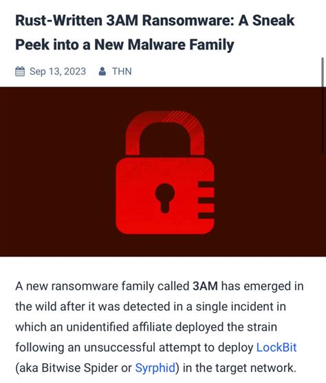 Christopher W On Linkedin Secops Cybersecurity Ransomware Malware Rust