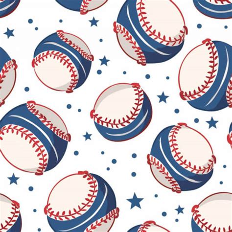 Download Baseball Balls Seamless Pattern With Stars Patterns Online