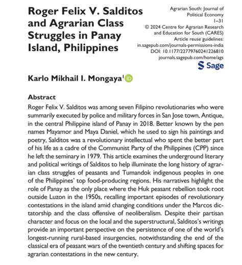 roger felix salditos s writings offer a key perspective on the