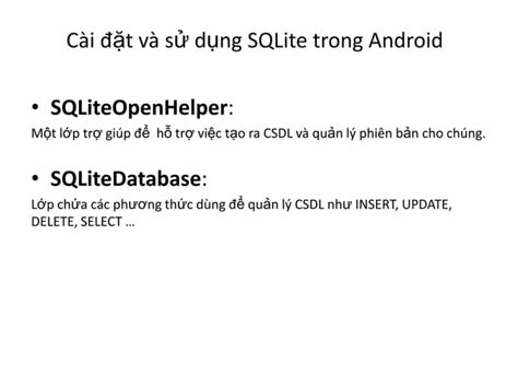 Basic Sqlite In Android Pptx
