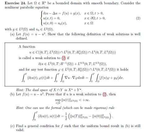 Solved Exercise Let ΩinRn be a bounded domain with Chegg