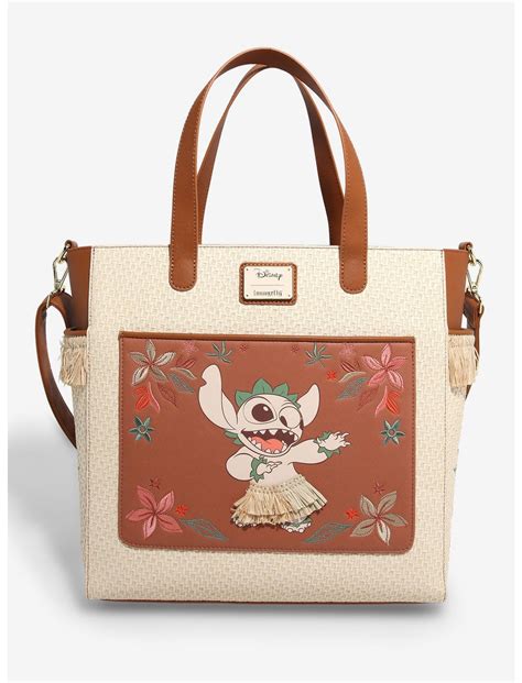 Loungefly Disney Lilo And Stitch Hula Stitch Floral Convertible Tote Bag
