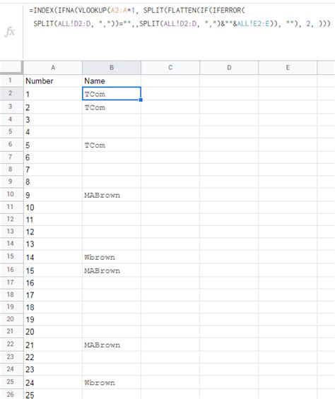 Vlookup Using A Comma Separated Search Key In Google Sheets Stack Overflow