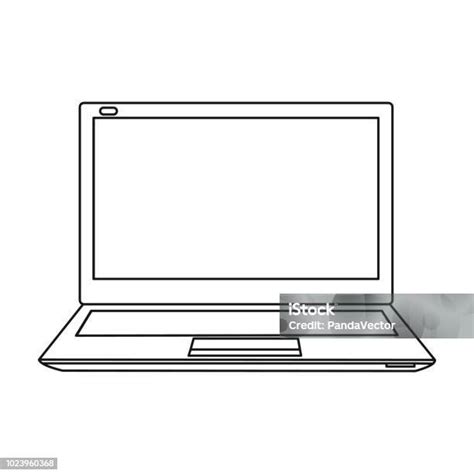 Laptop Icon In Outline Style Isolated On White Background Personal Computer Symbol Stock Vector