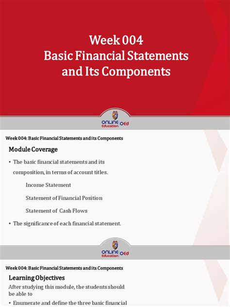 Accounting Lesson4 Basic Financial Statements Pdf Balance Sheet
