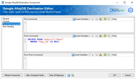 Help Manual Alloydb Destination Component