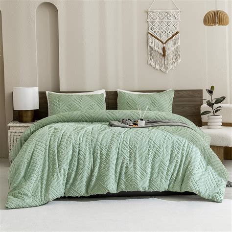 Andency King Comforter Set Sage Green Boho Lightweight And