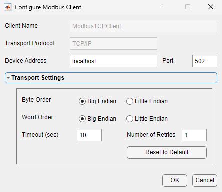 Configure Modbus Client In Simulink MATLAB Simulink MathWorks