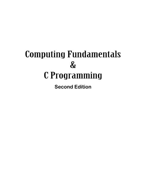 Computing Fundamentals And C Programming 9352604164 9789352604166 Compress Computing