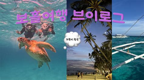 Vlog 보홀여행 브이로그🩵 거북이와 수영하는 나🌊 하루종일 물놀이를 하고싶다면 여기로⭐️ 해난리조트알로나비치 듀말루안비치 맛집추천🍀 Youtube