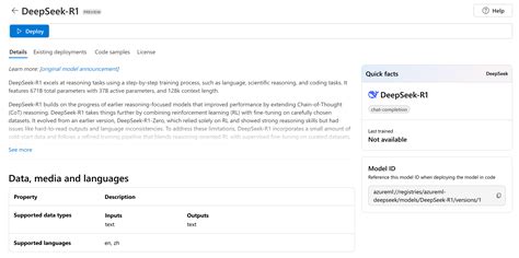 玩转大语言模型：基于 Azure Ai Foundry 轻松部署使用 Deepseek R1 Wilson Wu