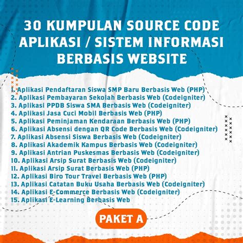 Jual Paket A Kumpulan Referensi Source Code Program Aplikasi Sistem