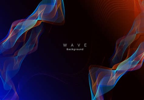 추상 세련 된 부드러운 동적 웨이브 배경 프리미엄 벡터