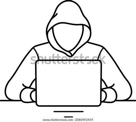 Anonymous Hacker Vector Outline Icon Stock Vector Royalty Free 2080492459 Shutterstock