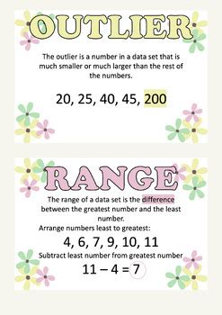 Data Posters Mean Median Mode Outlier Range And Frequency TPT