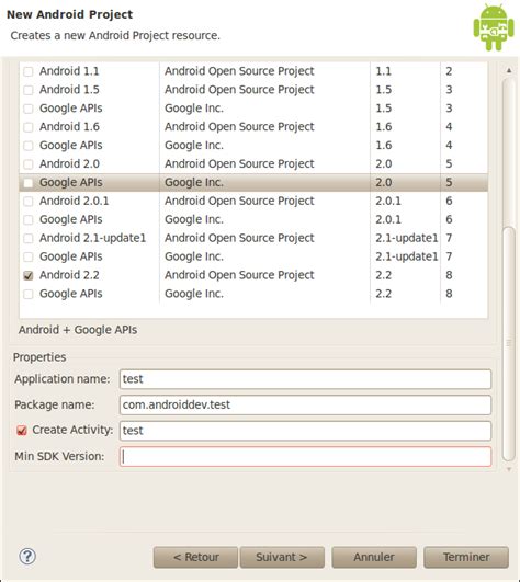 Créer Un Projet Et Tester Lémulateur Android Sous Eclipse Android Dev Fr