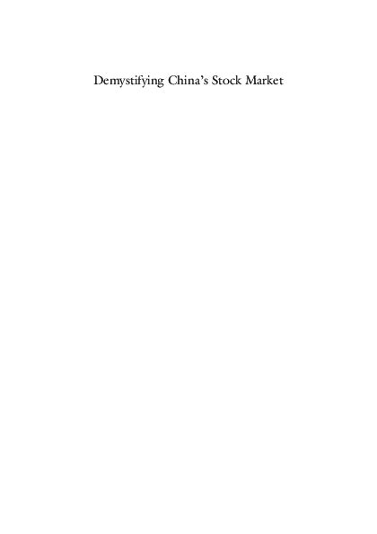 Pdf Demystifying Chinas Stock Market The Hidden Logic Behind The