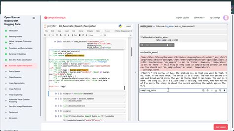 L6 Automatic Speech Recognition Unable To Load Dataset From Courses Jupyter Notebook Open